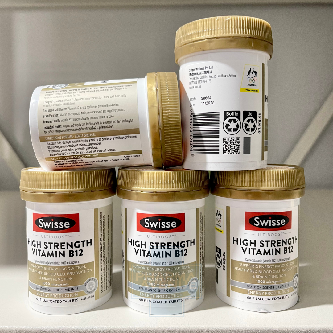 Exp Dec/25 Swisse Vitamin B12 60 เม็ด เสริมการผลิตเม็ดเลือด เพิ่มพลังง – Pharma Avenue